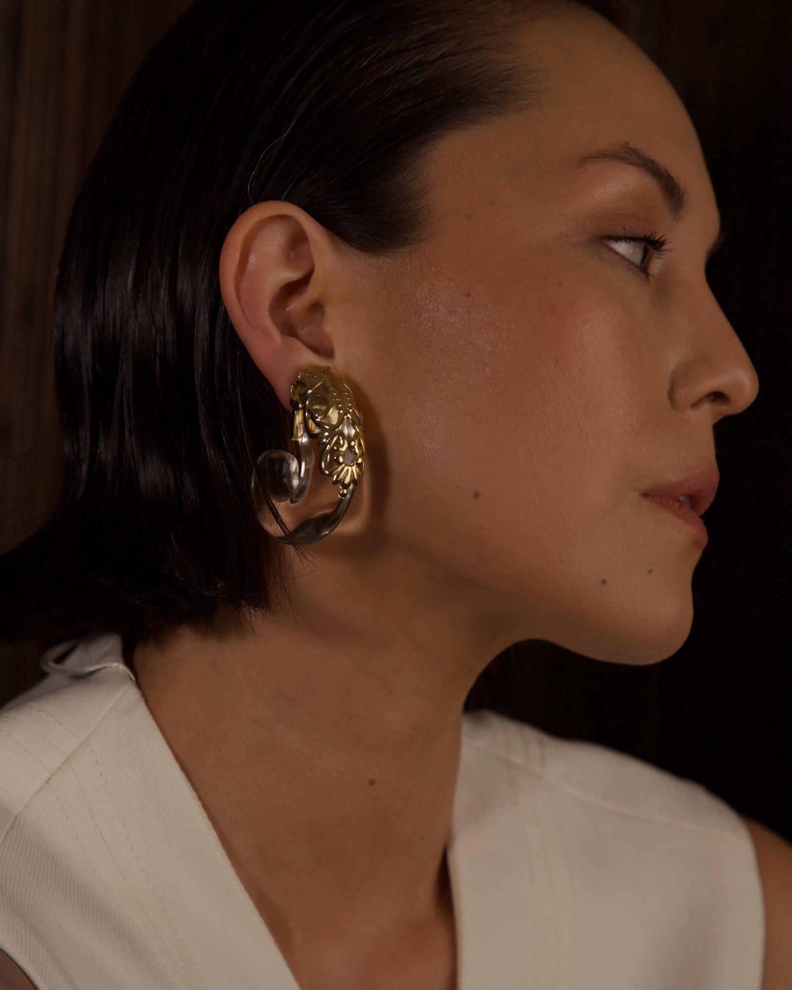 Vintage IC Clear Lucite Crescent Clip Ons – Julia Vaughn