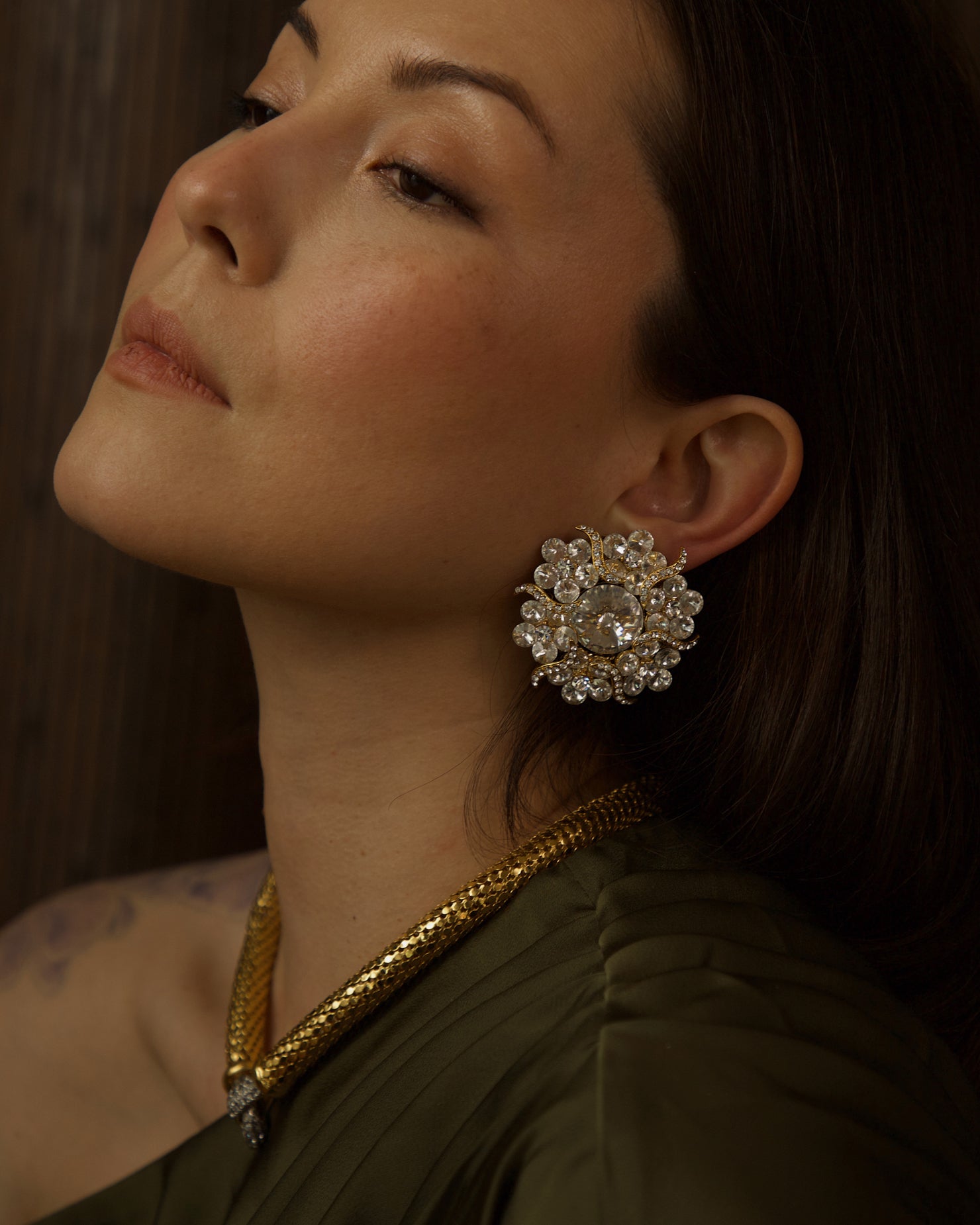 Vintage Massive Crystal Statement Clip Ons – Julia Vaughn