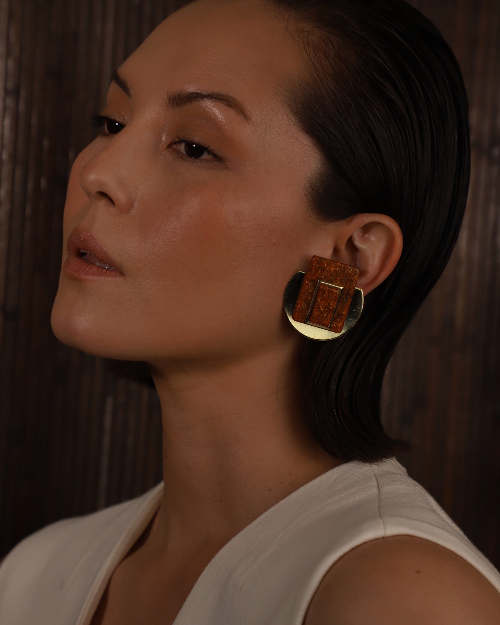 Vintage Modernist Faux Stone Clip Ons – Julia Vaughn