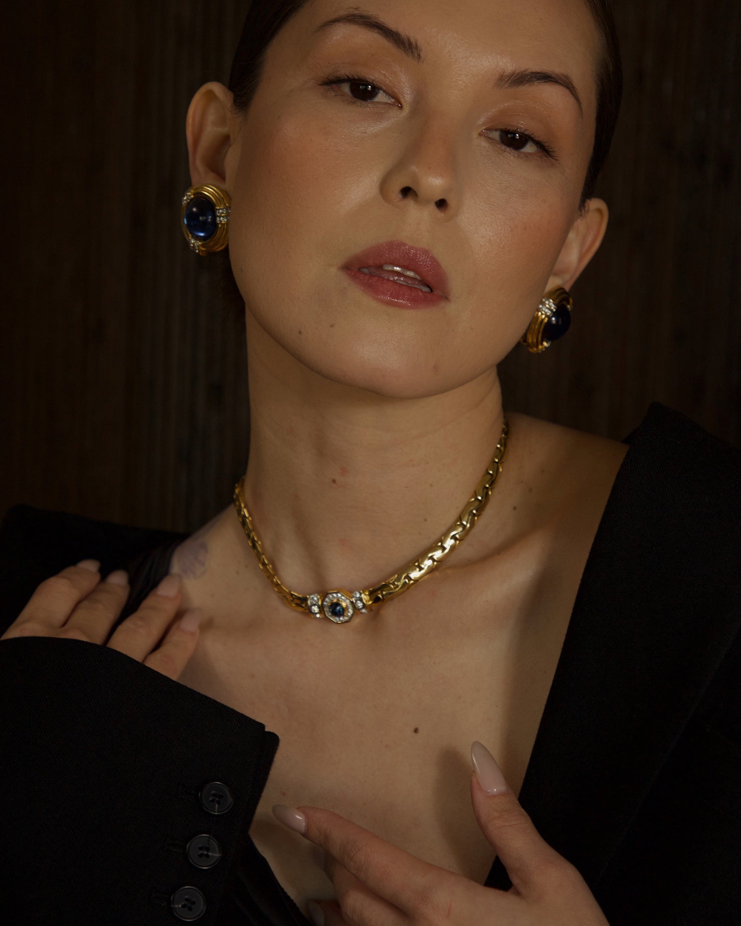 Vintage Sapphire Crystal Chain Necklace – Julia Vaughn