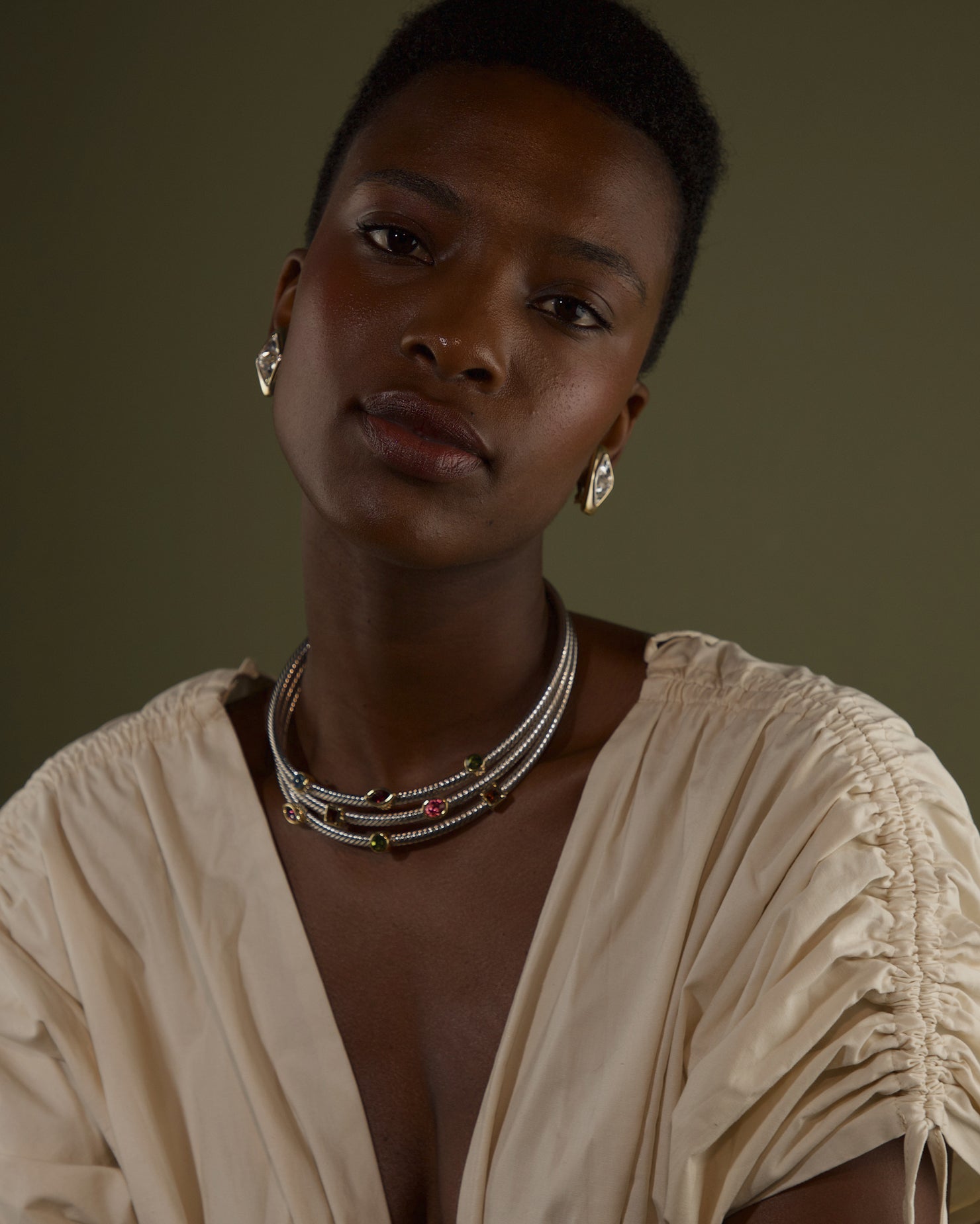 VINTAGE PASTEL RHINESTONE CABLE COLLAR – Julia Vaughn