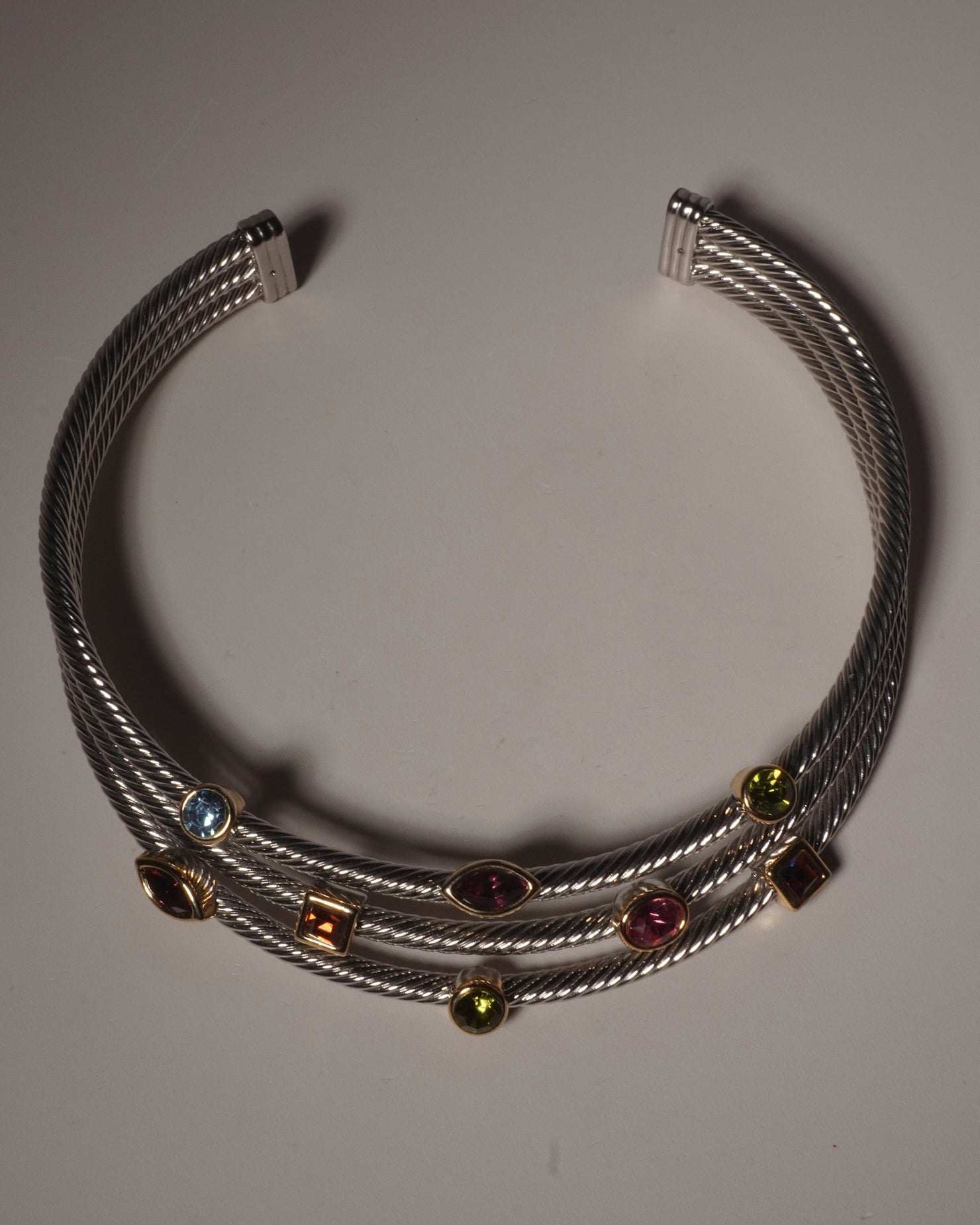 VINTAGE PASTEL RHINESTONE CABLE COLLAR – Julia Vaughn