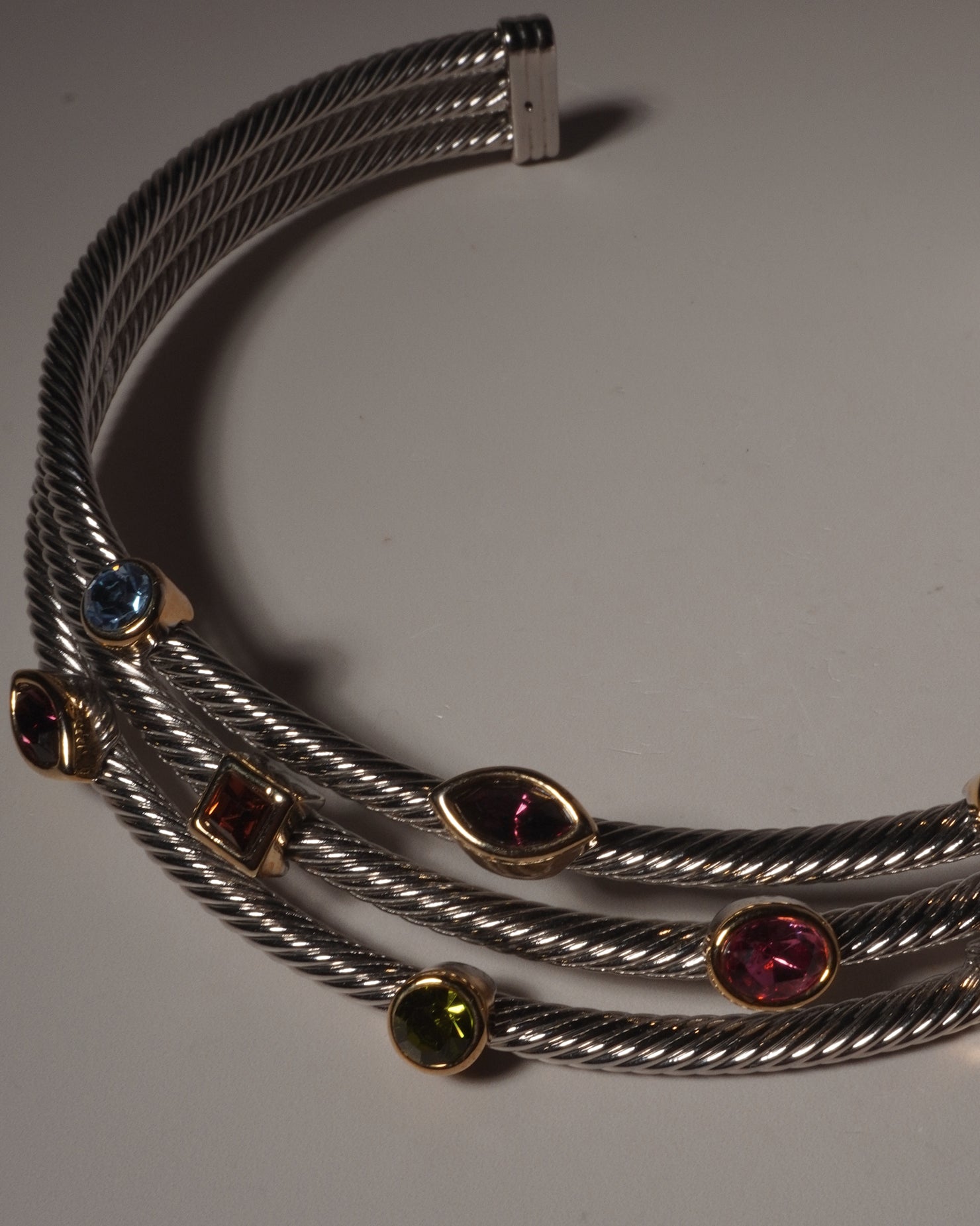 VINTAGE PASTEL RHINESTONE CABLE COLLAR – Julia Vaughn