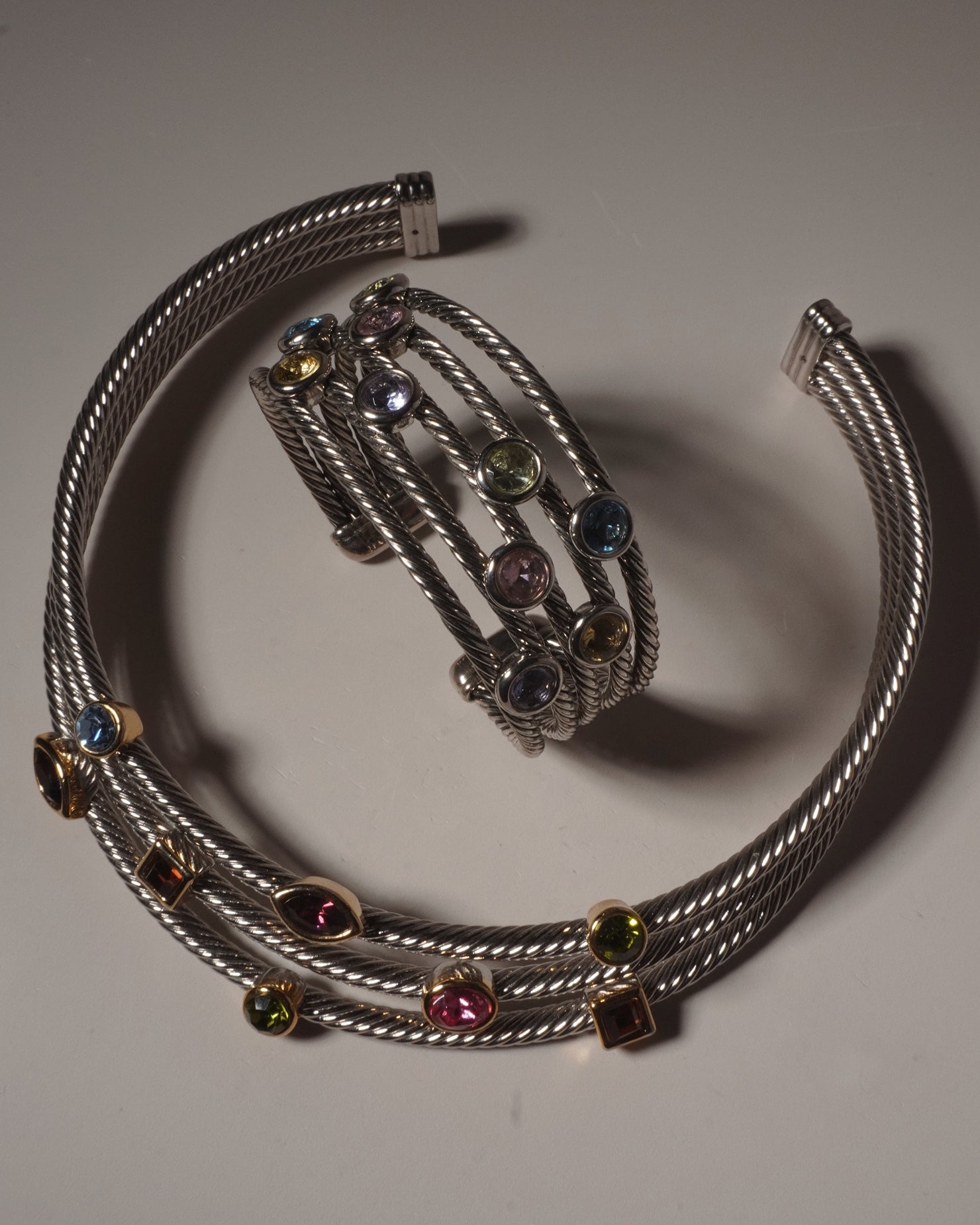 VINTAGE PASTEL RHINESTONE CABLE COLLAR – Julia Vaughn