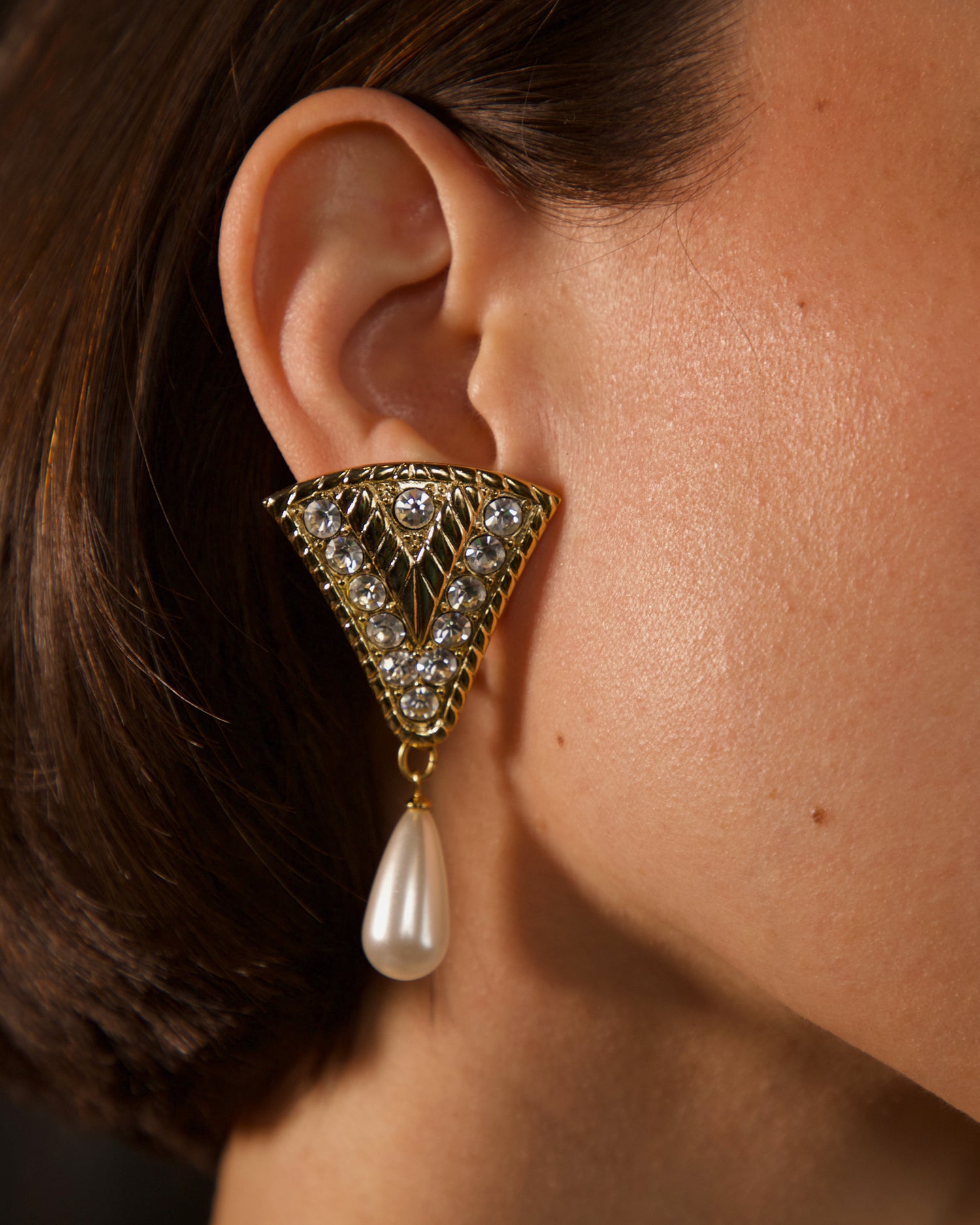 Vintage Triangular Pearl Drop Clip Ons – Julia Vaughn